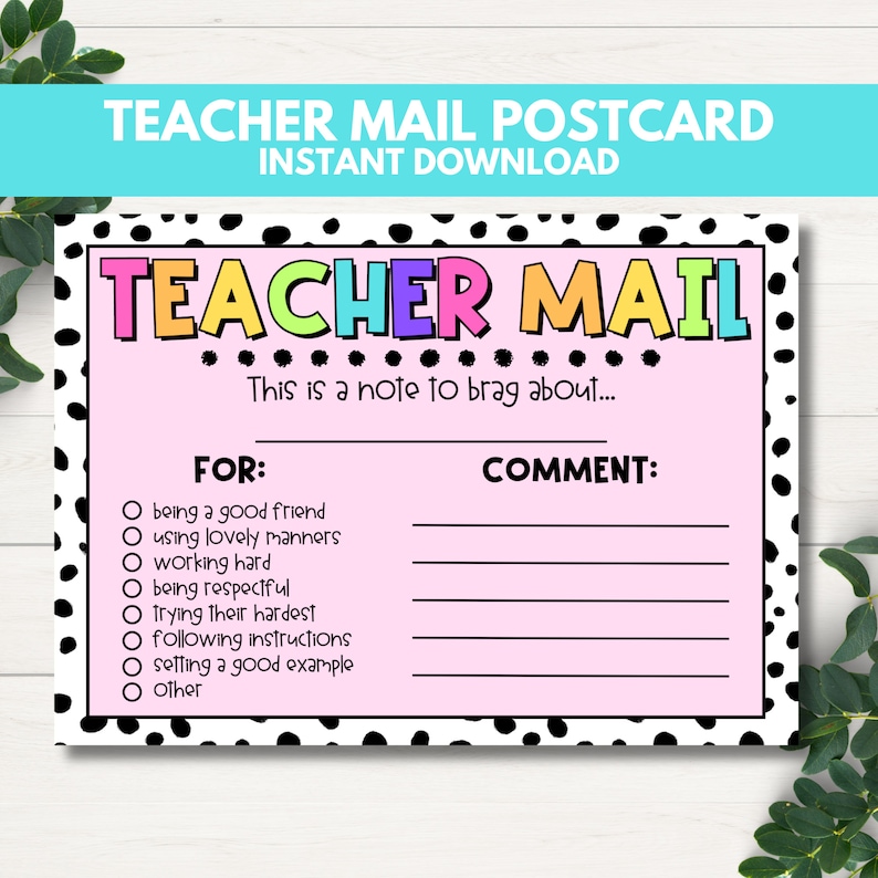 Happy Mail, Teacher Notes, Teacher Printable, Communication Notes ...
