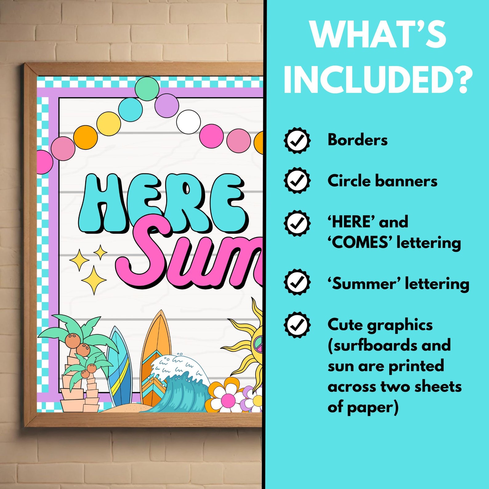 Summer Bulletin Board Kit Classroom Decor Bulletin Board Ideas Easy ...