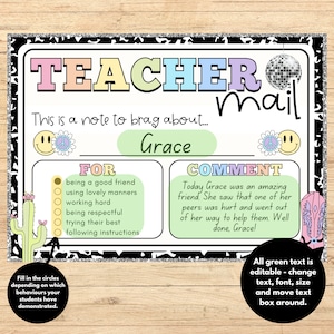 A Note From Your Teacher, Happy Mail From Teacher, Teacher Note ...