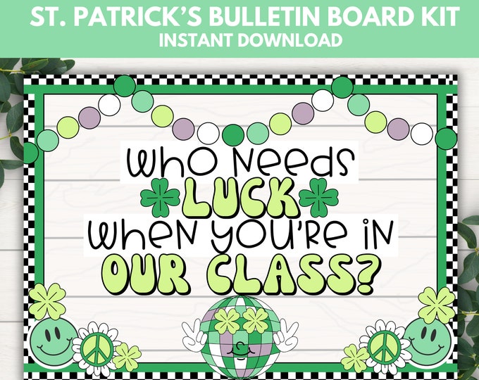 St. Patrick's Day Bulletin Board, Printable St. Patty's Day Classroom ...