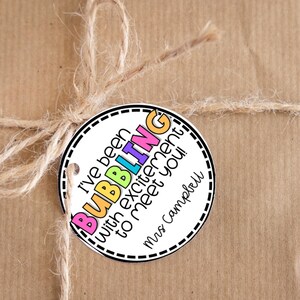 Bubbling With Excitement Gift Tag, Back to School Gift Tag, Welcome ...