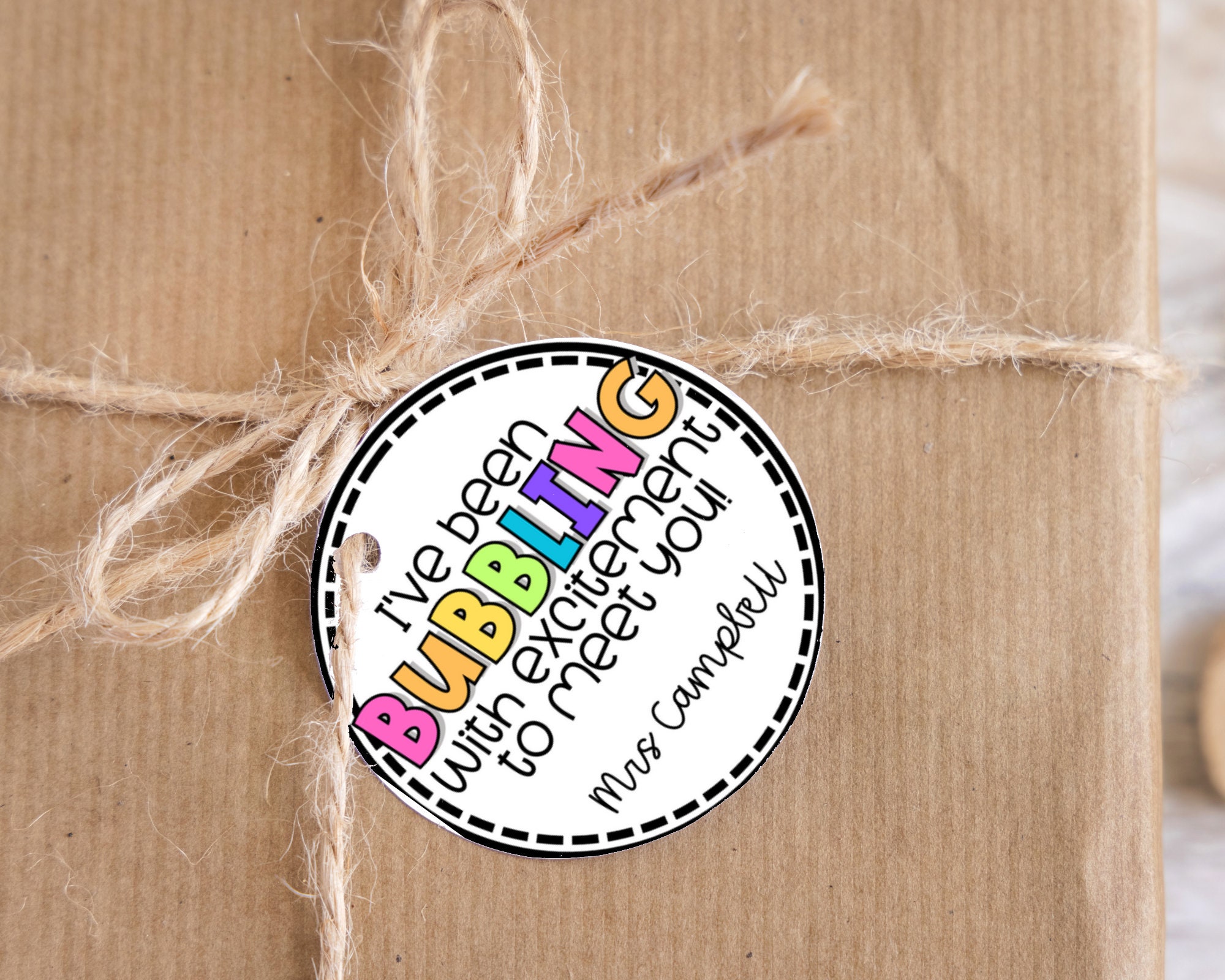 Bubbling With Excitement Gift Tag, Back to School Gift Tag, Welcome ...