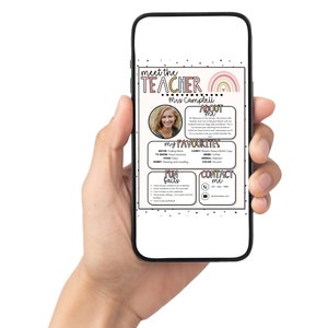 Neutral Boho Rainbow Meet the Teacher Template, Teacher Resources ...