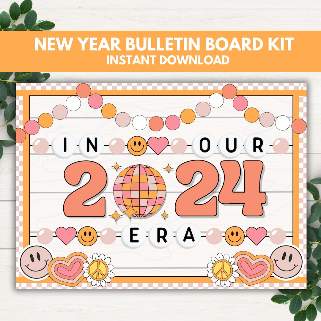 New Year Bulletin Board Printable, January Bulletin Board, New School ...