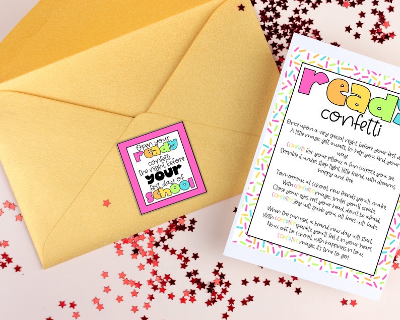 Ready Confetti Poem Night Before School, Teacher Poem, School Confetti ...