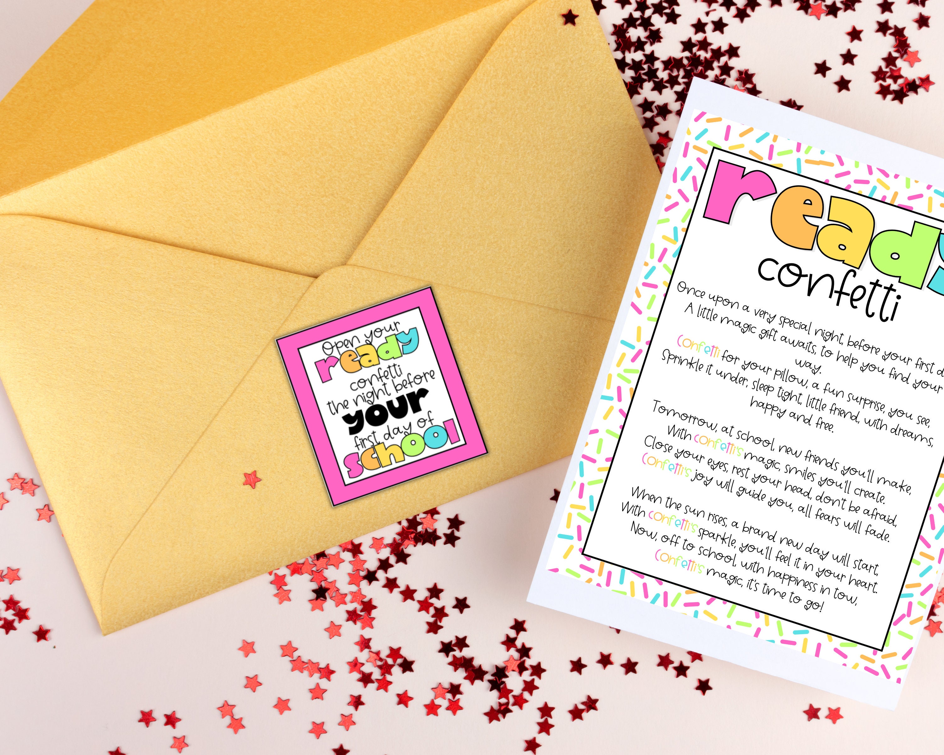 Ready Confetti Poem Night Before School, Teacher Poem, School Confetti ...