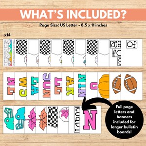 Fall Bulletin Board Kit Retro Rainbow Classroom Decor Door Elementary ...