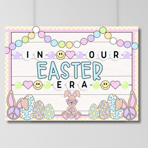 Easter Bulletin Board Kit, Retro Classroom Decor, Easter Banner, Spring ...