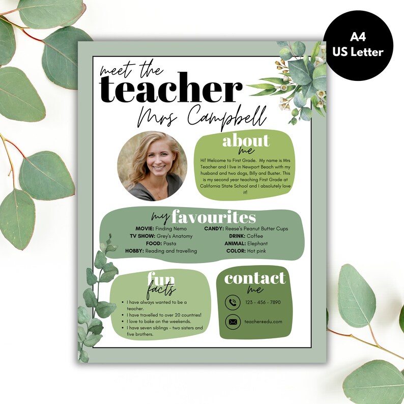 Meet the Teacher, All About My Teacher, Back to School Flyer, Open ...
