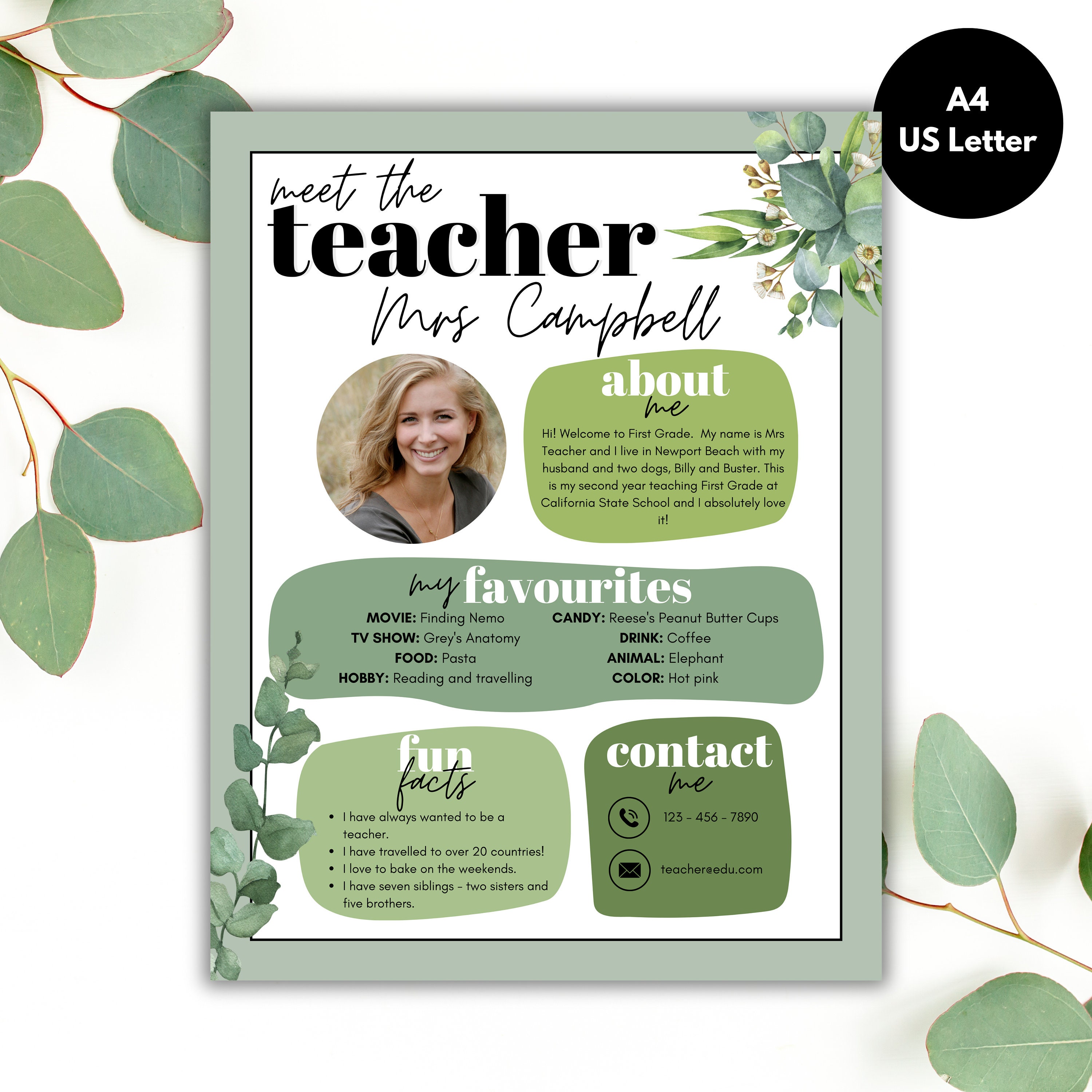 Meet the Teacher, All About My Teacher, Back to School Flyer, Open ...