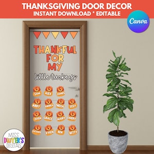 Thanksgiving Door Decor, Teacher Door Sign, Classroom Door Elementary ...