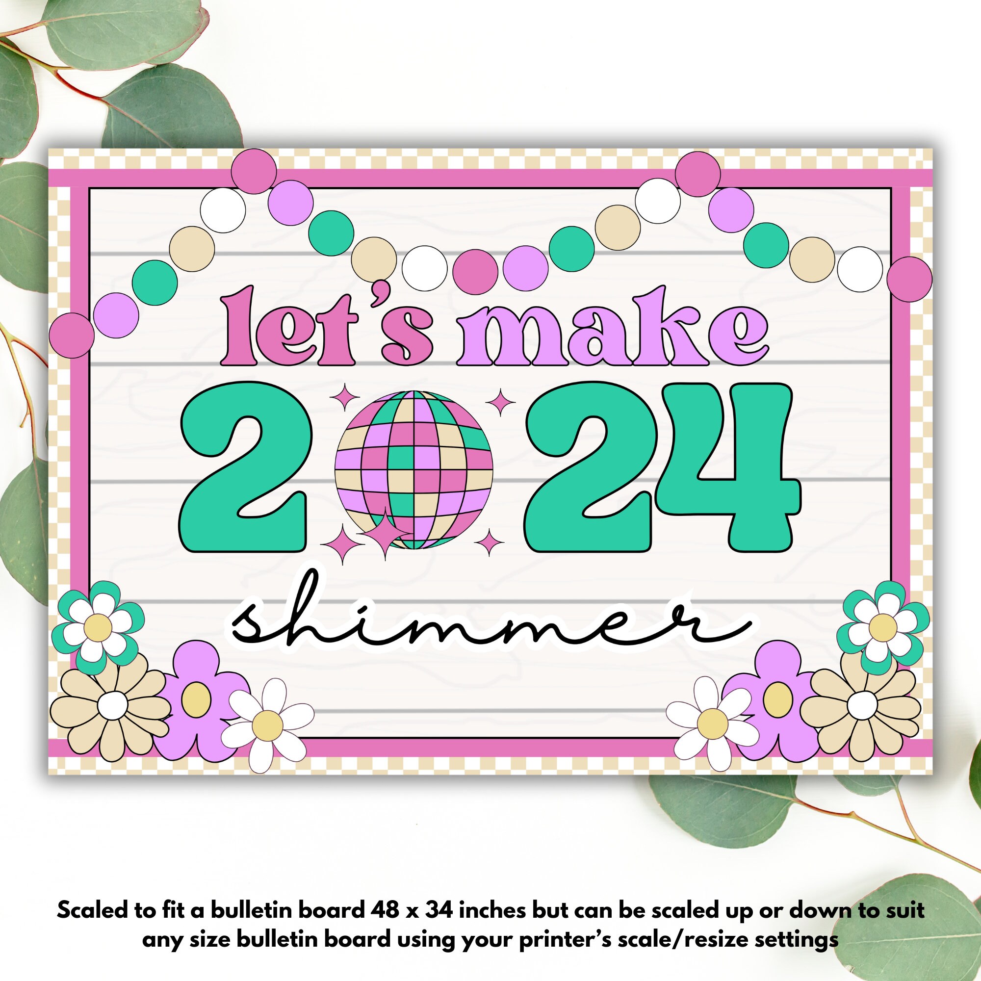 New Years Bulletin Boards, Bulletin Board Kit, Retro Classroom Decor ...