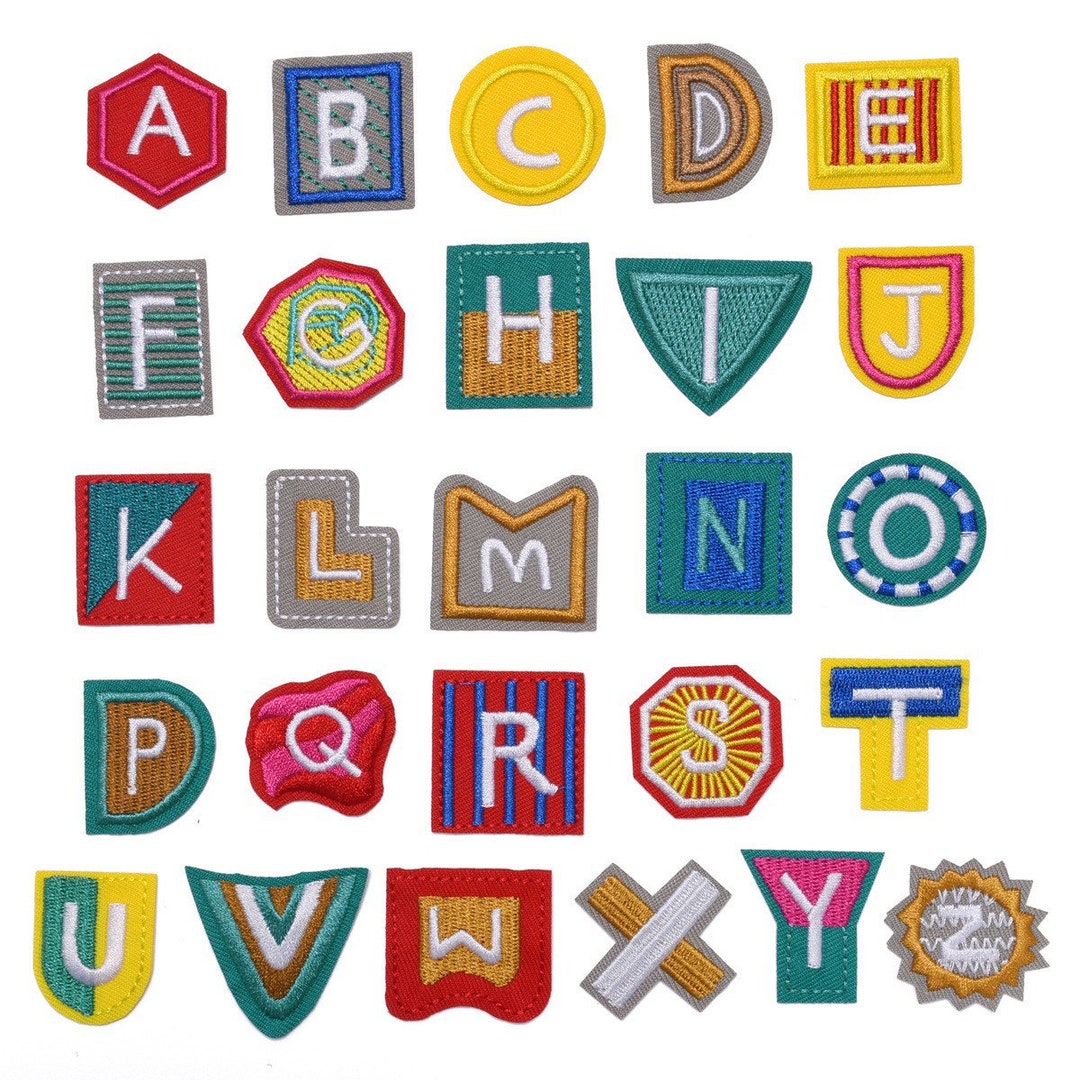 Colorful Letters Iron on Patches Alphabet A-Z Letters Patch, Iron on ...