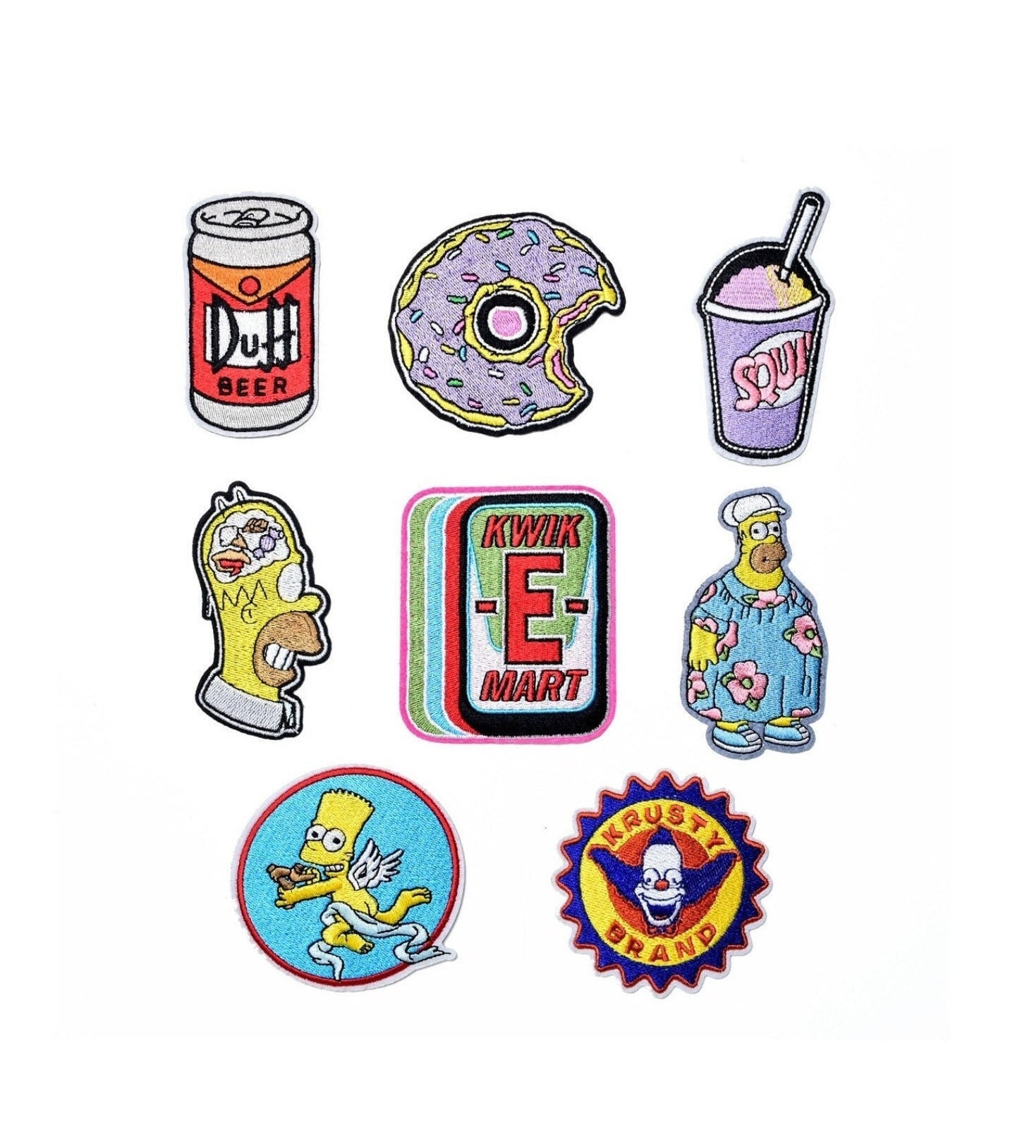 The Simpsons Iron on Patches, Cartoon, Embroidered Round , Sew On, Iron ...