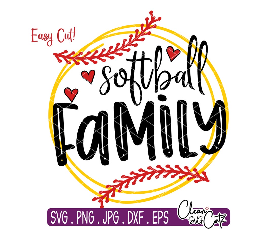 Softball Family Svg Softball Svg Softball Cut File Softball Bundle ...