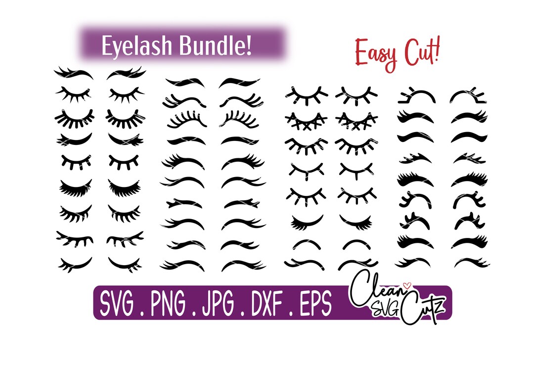 Eyelashes SVG Bundle: Kawaii, Llama, Unicorn Eyes (digital Files) - Etsy