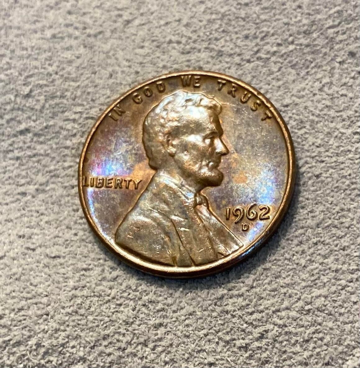 1962 D Toned Lincoln Memorial One Cent Coin - Etsy