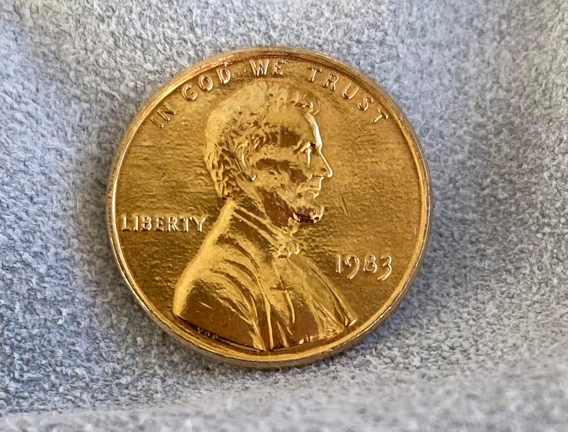 1983 "yellow" Lincoln Memorial One Cent Coin - Etsy