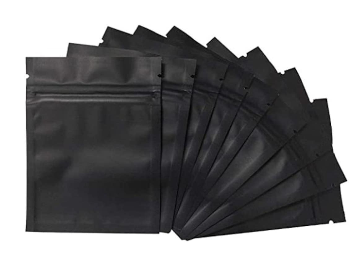 75x75mm 1g Matte Black Mylar Bags for Zip Bag Reusable Lock Seal Foil ...