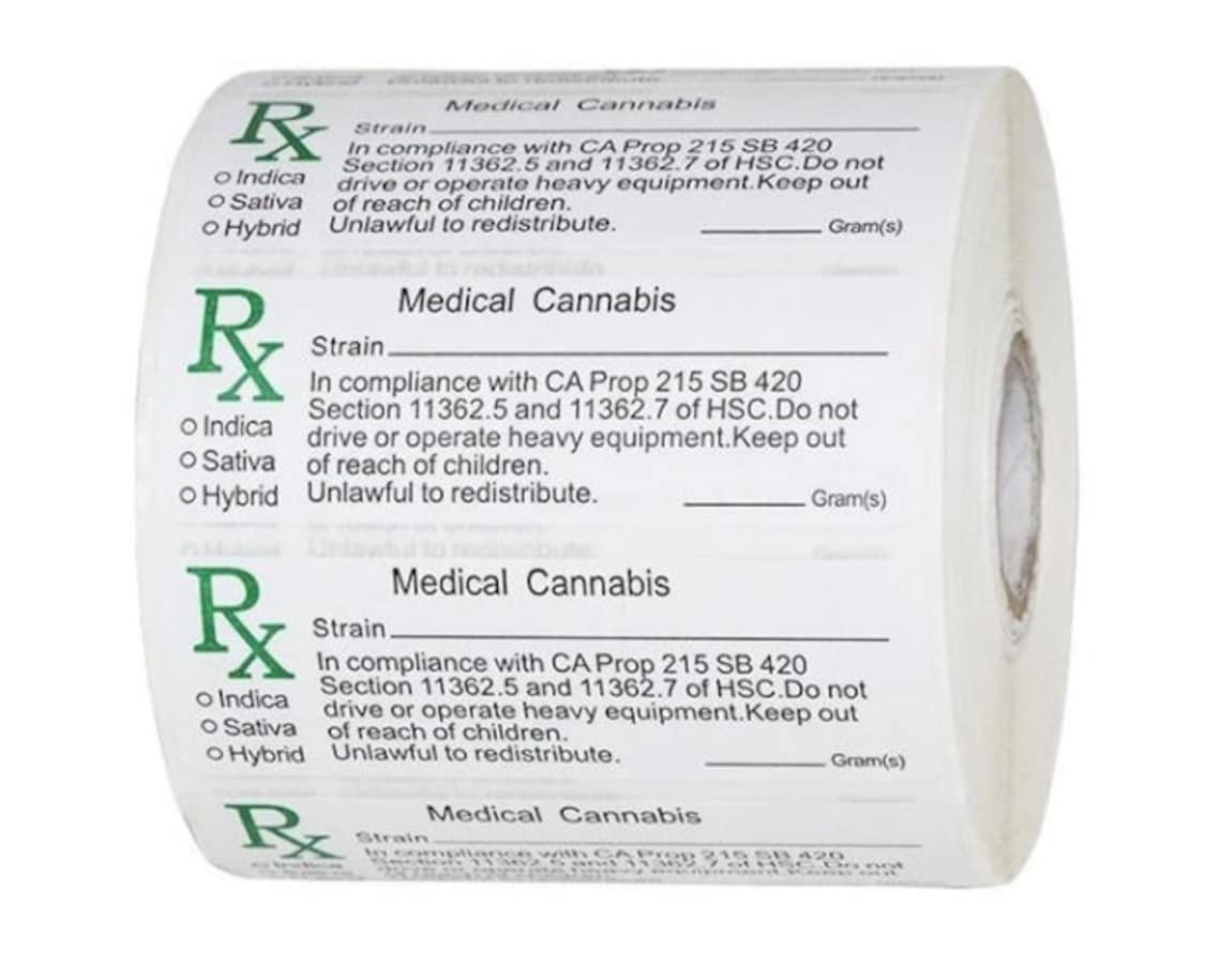 RX Sticker Label for Prescription Medical Weed Marihuana | Etsy RX Sticker Label for Prescription Medical Weed Marihuana | Etsy