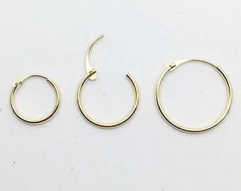 9ct Gold Hinged Sleeper Earrings - Etsy