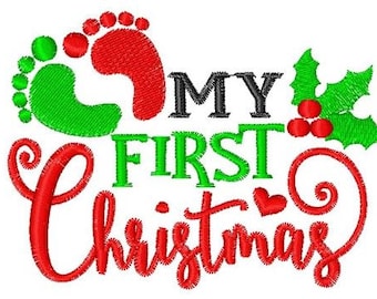 First Christmas Embroidery Design | Etsy