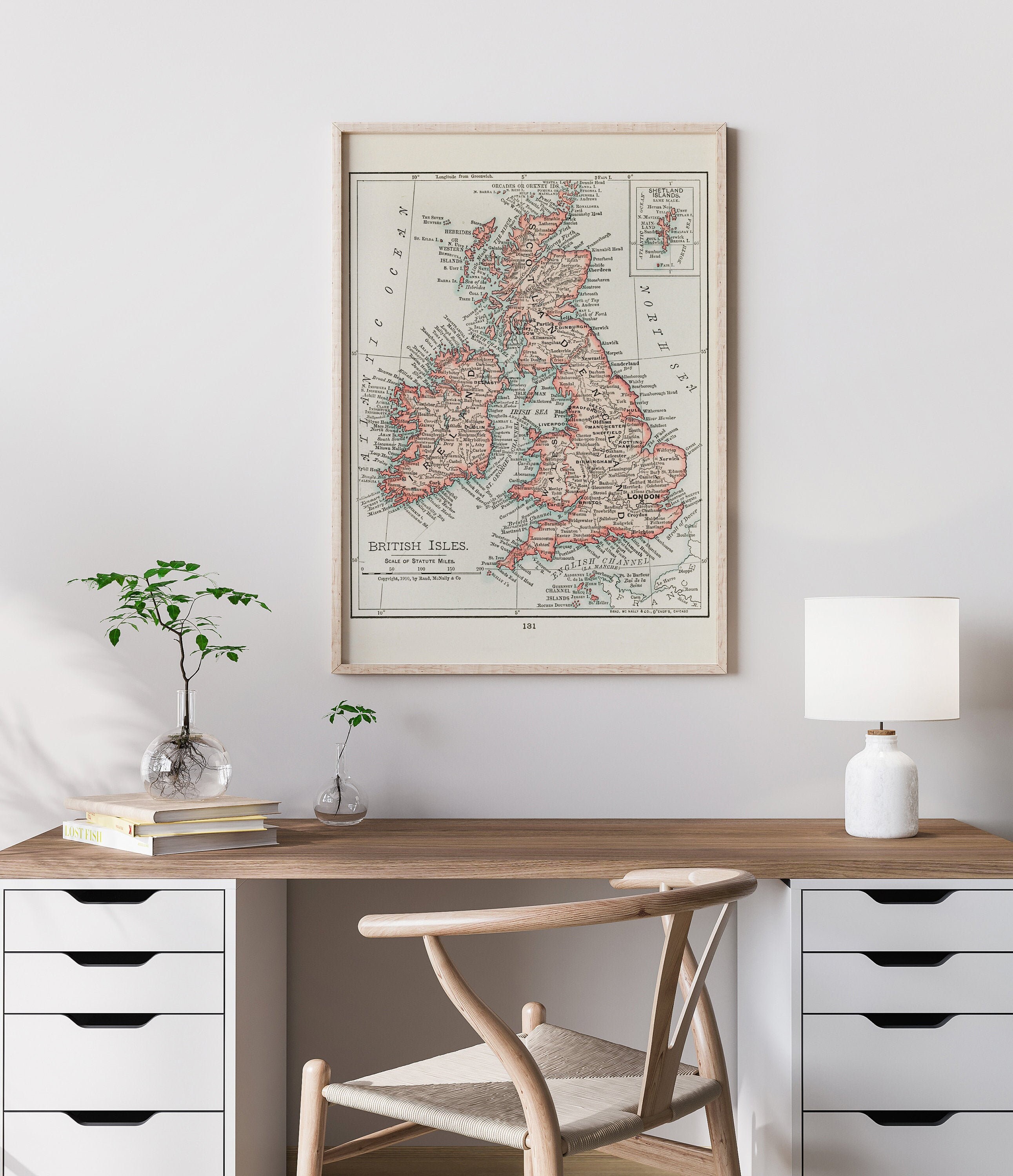 Map of Great Britain Art Print British Isles Map Art United - Etsy