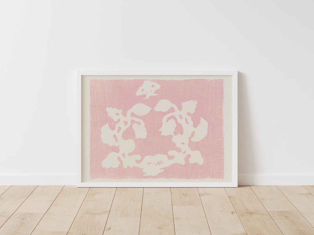 Pink Japanese Art Print, Minimalist Japanese Wall Art, Minimalist Art ...