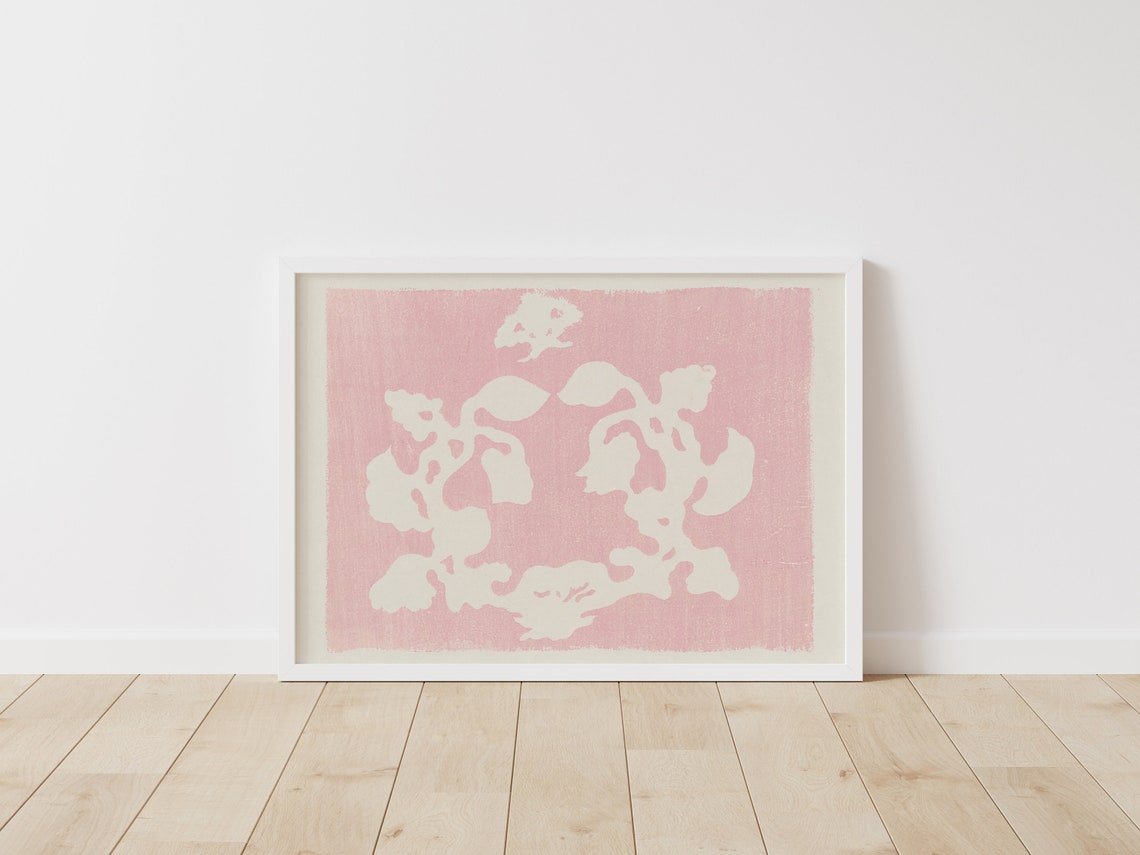 Pink Japanese Art Print Minimalist Japanese Wall Art - Etsy