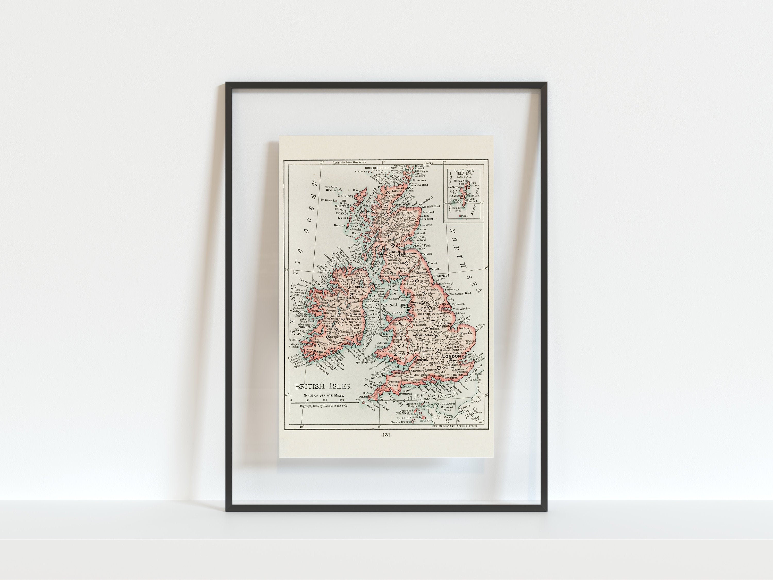 Map of Great Britain Art Print British Isles Map Art United - Etsy
