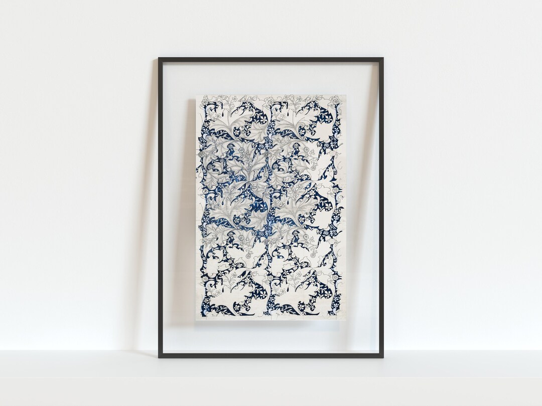 William Morris Art Print Blue and Grey Art Wall Flower Art - Etsy
