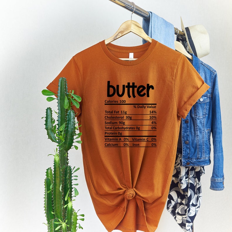 Butter Food Nutrition Facts Men Women Multicolor T Shirt,butter ...