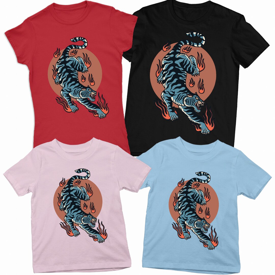 Chinese Tiger Traditional Family Reunion Shirt Red and Gold - Etsy