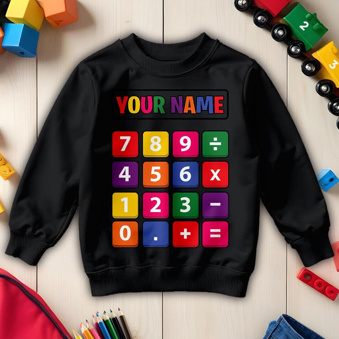 Personalised Boys and Girls Calculator Number Day Ideas Jumper ...