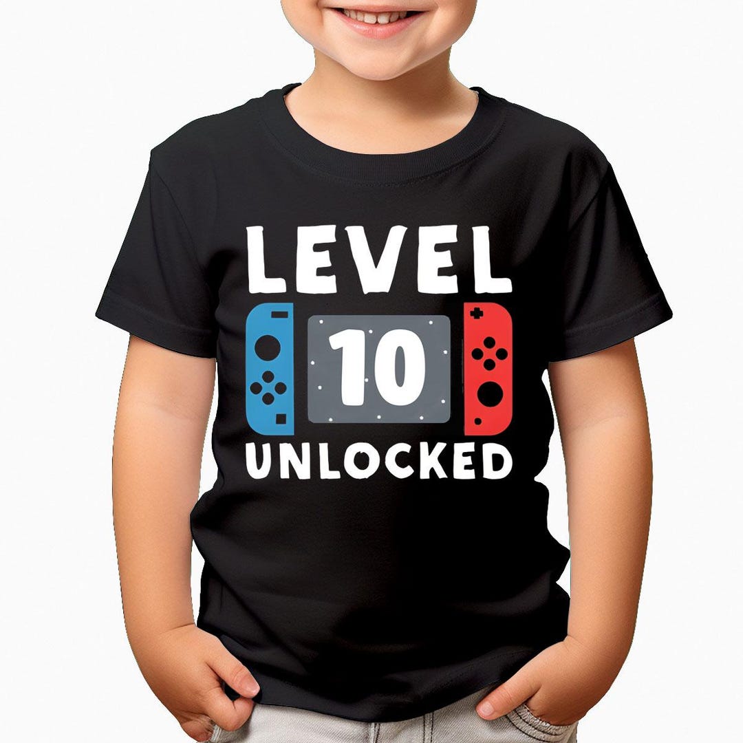 Personalised Level 10 Unlocked Switch Controller T-shirt - Unisex Gamer ...