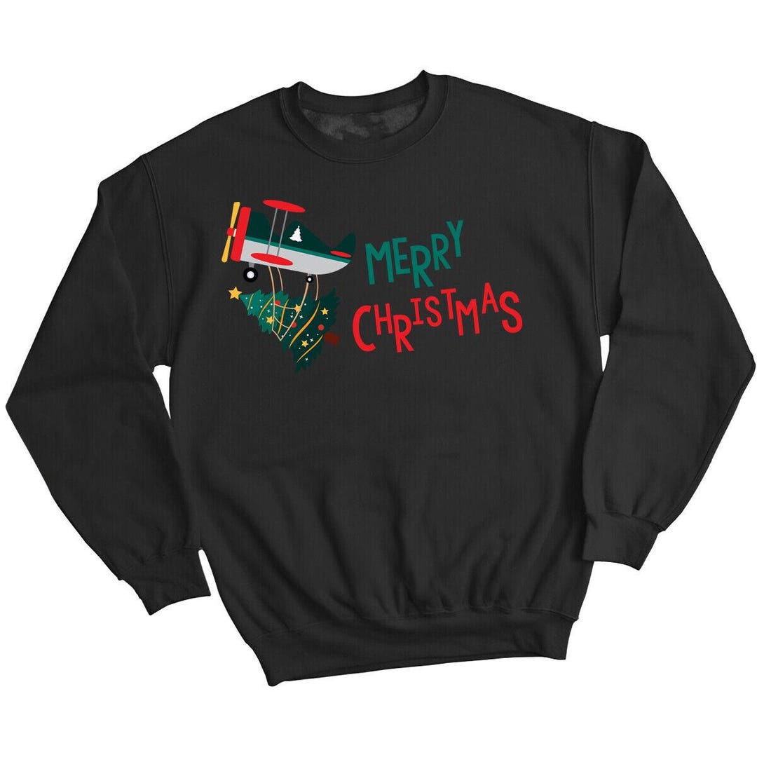 Airborne Christmas Jumper Tree Plane Mens and Womens Sweatshirts MC - Etsy