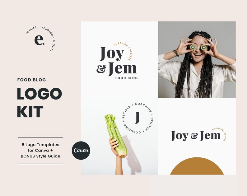 Modern Logo Diy Canva, Coaching Logo Design Canva, Food Blog Logo ...