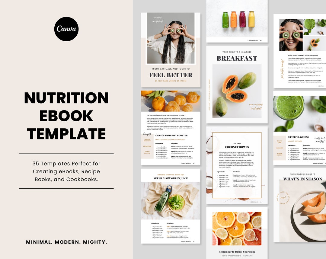 JOY Canva Ebook Cookbook Template for Nutritionists Health - Etsy