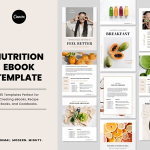 JOY Canva Ebook Cookbook Template for Nutritionists Health - Etsy