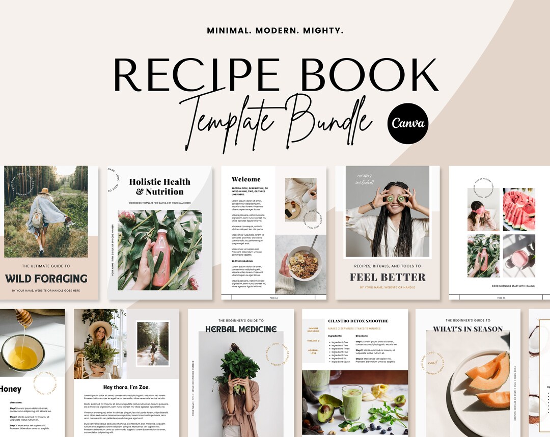 Recipe Book Template Canva | Ebook Template Canva | Cookbook Template ...