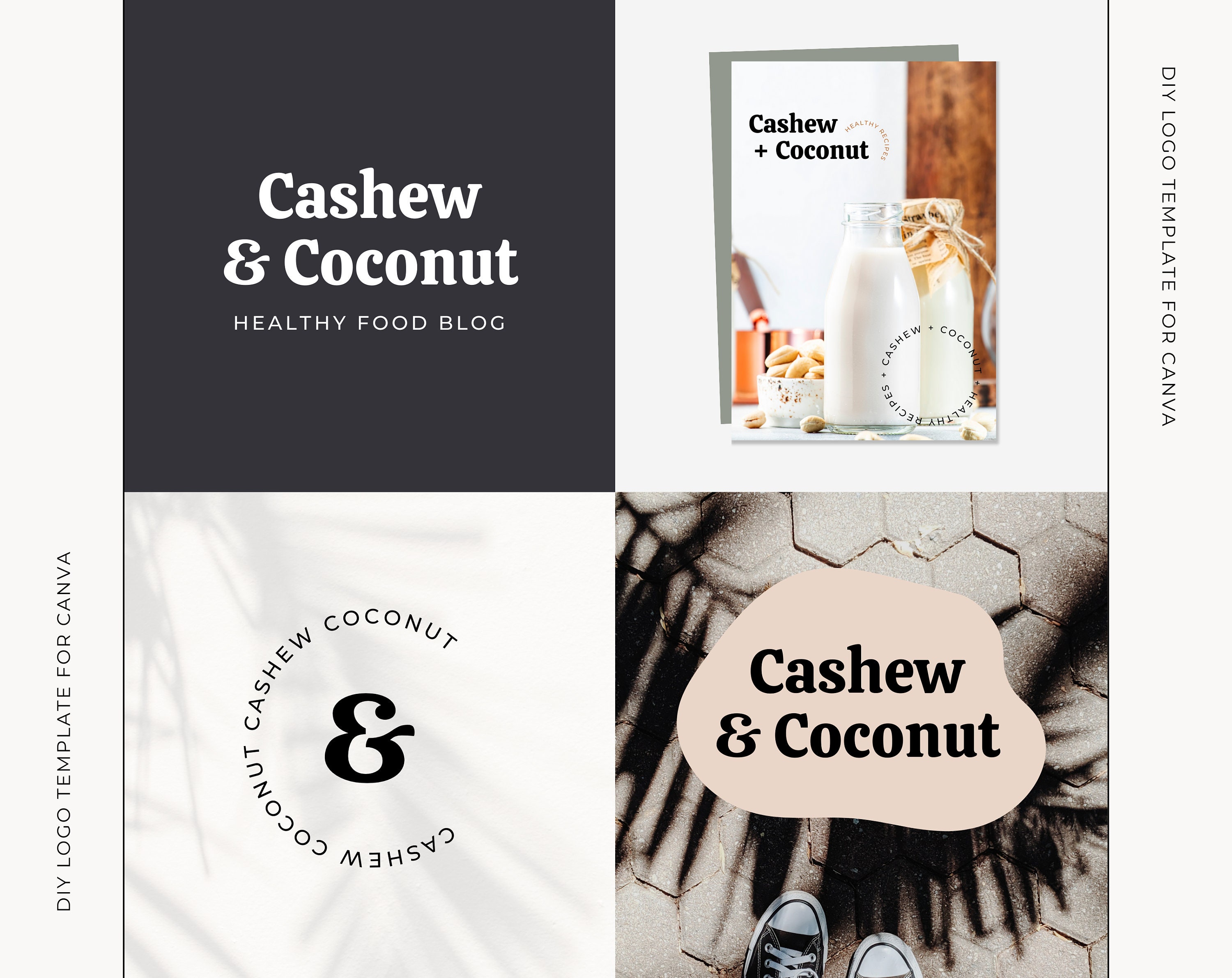 Food Blog Logo Design Canva, Modern Logo Template Canva, Wellness Logo ...