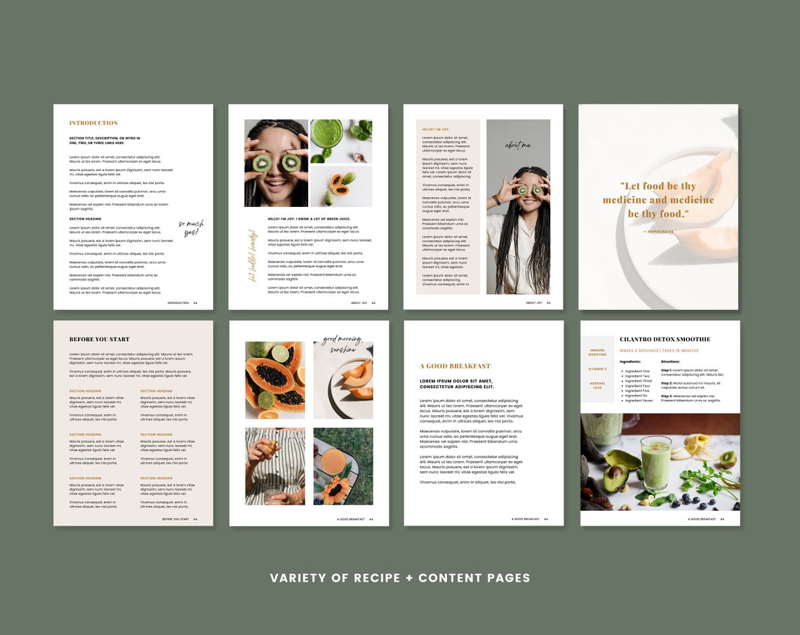 JOY Canva Ebook Cookbook Template for Nutritionists, Health Coaches ...