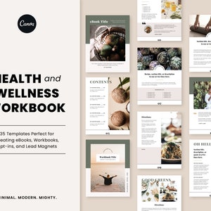 Health Coach Bundle for Canva • Wellness Workbook Ebook Template • Logo ...