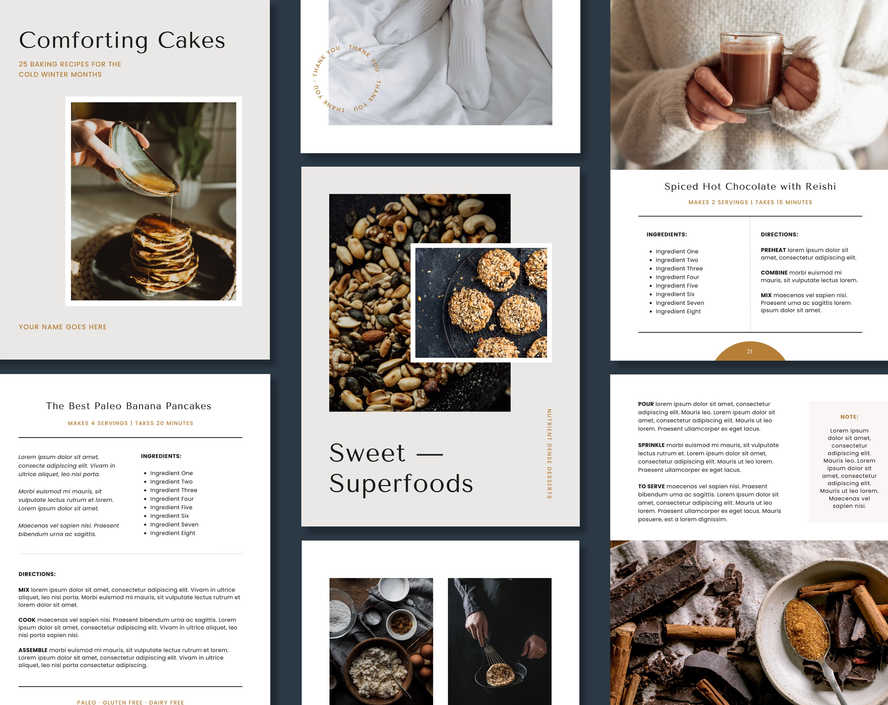 Cookbook Template Canva Holiday Recipe Book Template Canva - Etsy