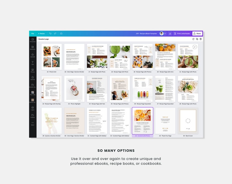 JOY Canva Ebook Cookbook Template for Nutritionists, Health Coaches ...