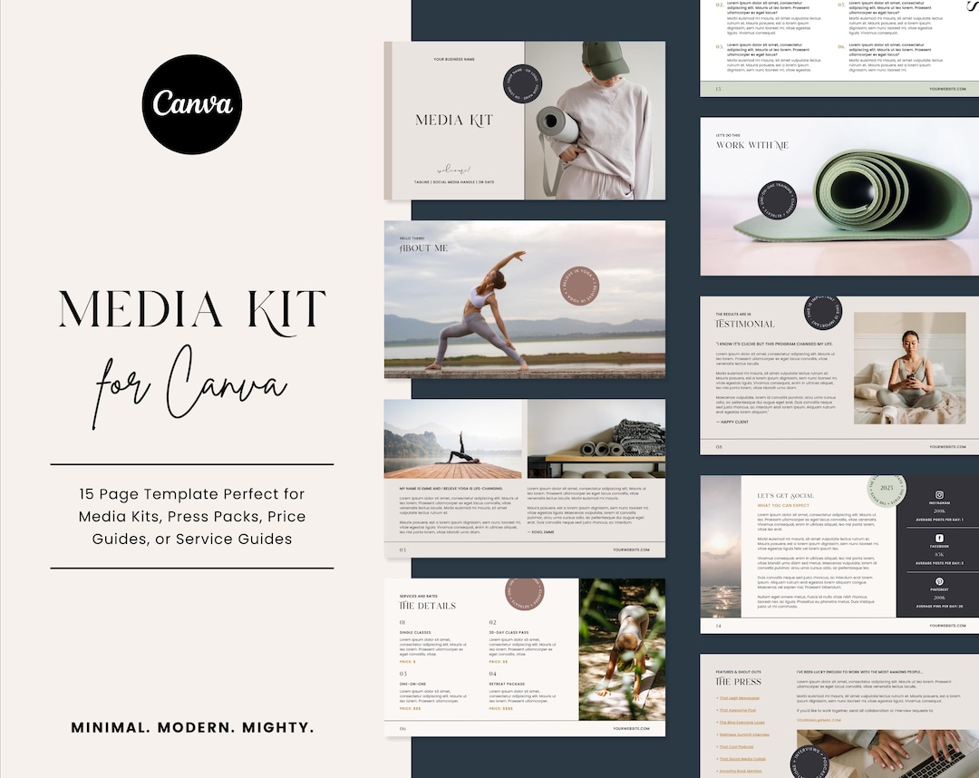 Canva Media Kit Template, Canva Press Kit Template, Canva Service Guide ...