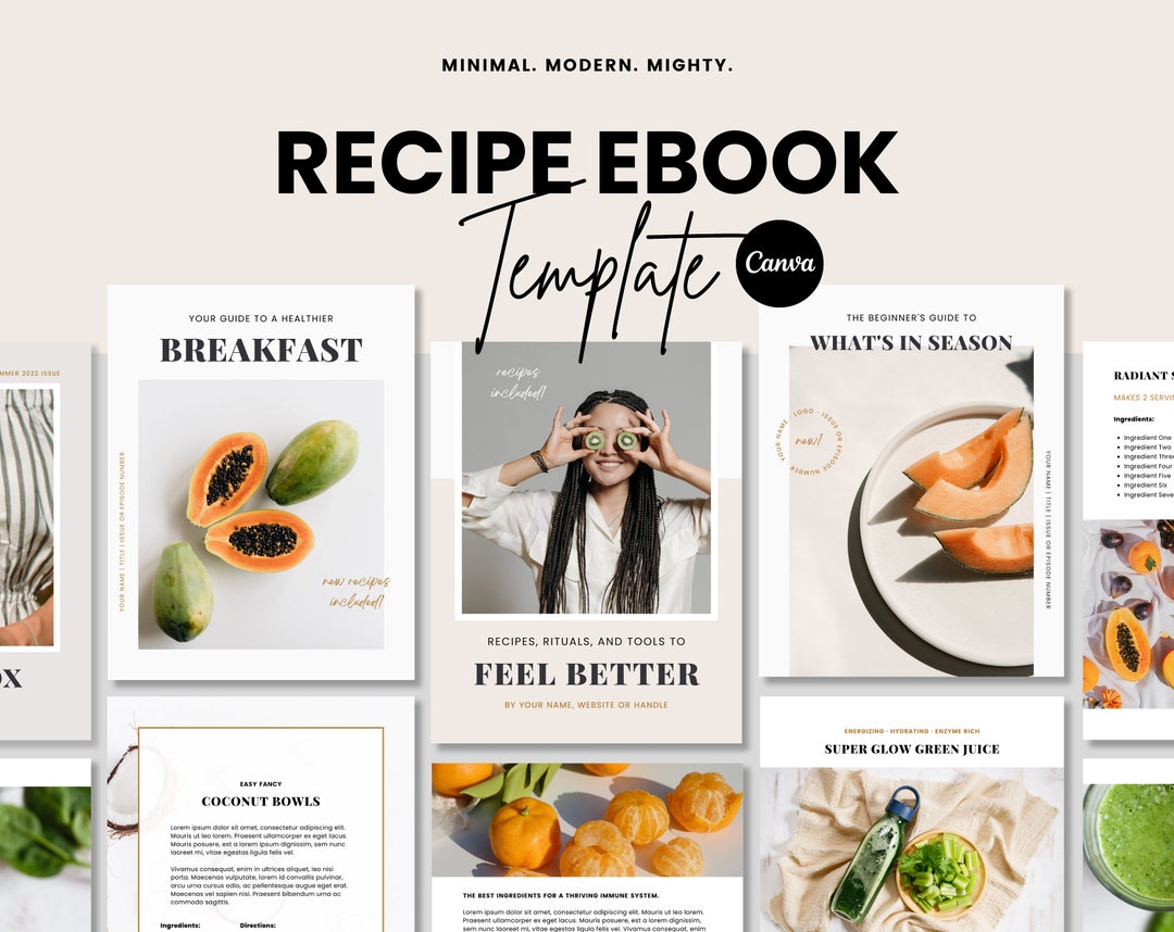 JOY Canva Ebook Cookbook Template for Nutritionists, Health Coaches, Food Bloggers for Designing ...