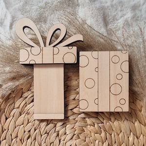 Handcrafted Wooden Gift Card Holder- Unique Present-shaped Design ...