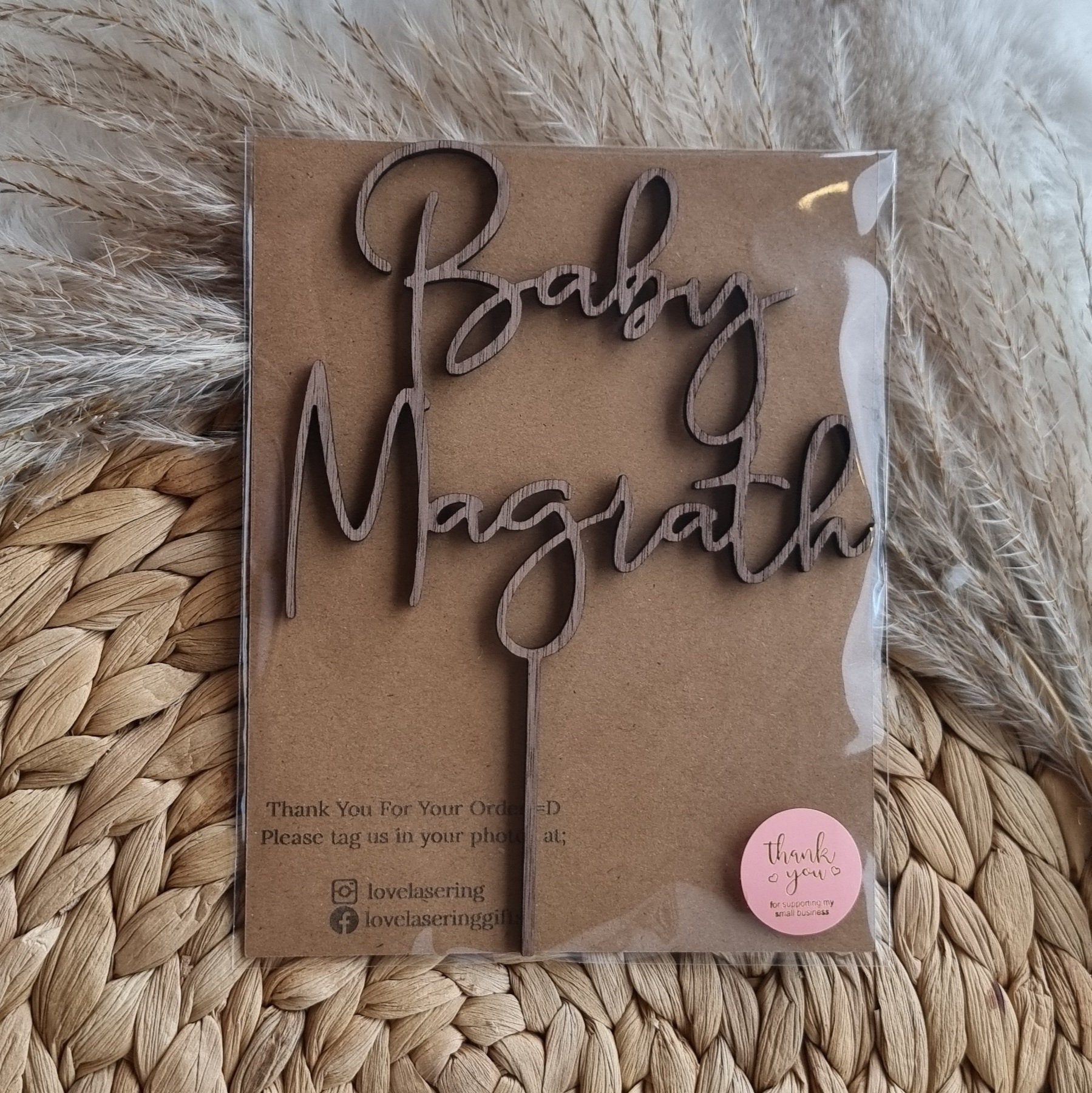 Personalised Wooden Cake Topper Custom Baby Name Design - Etsy