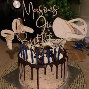 Gaming Wooden VR Cake Toppers: Virtual Reality Headset & Oculus Touch ...